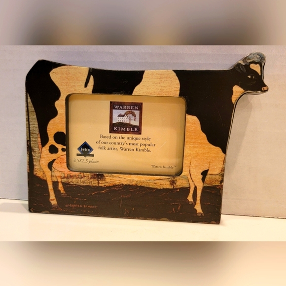 Warren Kimble | Accents | Vtg Warren Kimble Wood American Cow Photo ...